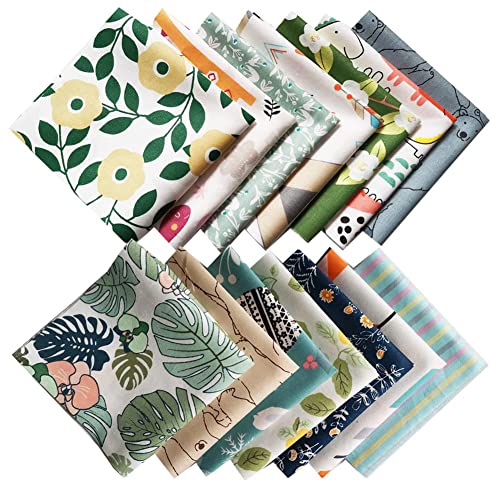 CJINZHI Fat Quarters Fabric Bundles, 50 pcs/lot Top Cotton 5.9" x 5.9" (15cm x 15cm) Squares Patchwork, Precut Quarter Sheets & Different Pattern for DIY Sewing Mask & Quilting Crafting.