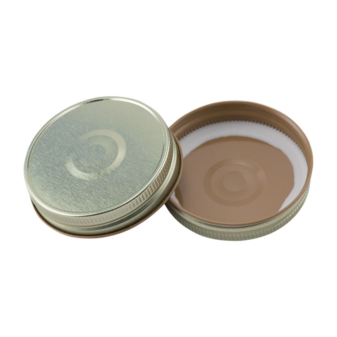 North Mountain Supply - SB70-GD-12 Regular Mouth Metal One Piece Mason Jar Safety Button Lids (Pack of 12, Gold)