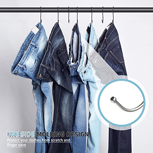 RELBRO 30 Pack 3.7 Inch Black S Shaped Heavy Duty Metal Closet Hooks for Hanging Pots Pans Cups Utensils Pants Clothes Plants Bags Towels