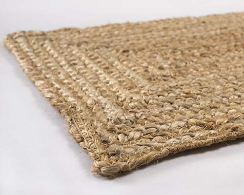 Natural Jute Braided Placemat (13 X 36 inches) | Hand Woven, Heat Resistant Thick Hot Mat for Table | Rectangle Jute Tablemat Coaster for Dining | Farmhouse Table Mat | Rustic Vintage Table Runner