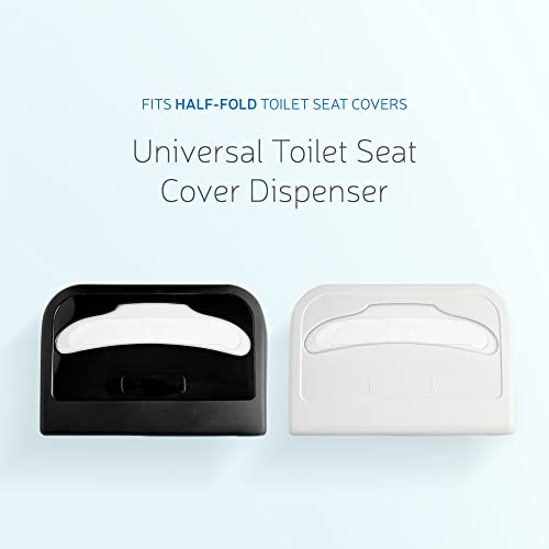 EZbrnd Wall-Mounted Half-Fold Toilet Seat Cover Dispenser for Commercial/Residential/Bathroom/Office, Seat Cover Paper Sold Separately, White, 3100-EZ