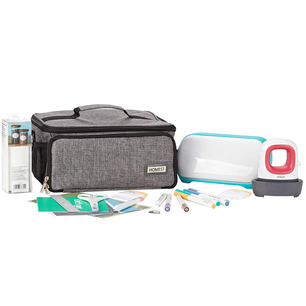 HOMEST Carrying Case for Cricut Joy and Cricut Easy Press Mini, Portable Tote Storage Organizer Bag with Handle for Pens and Craft Tool Set, Purple