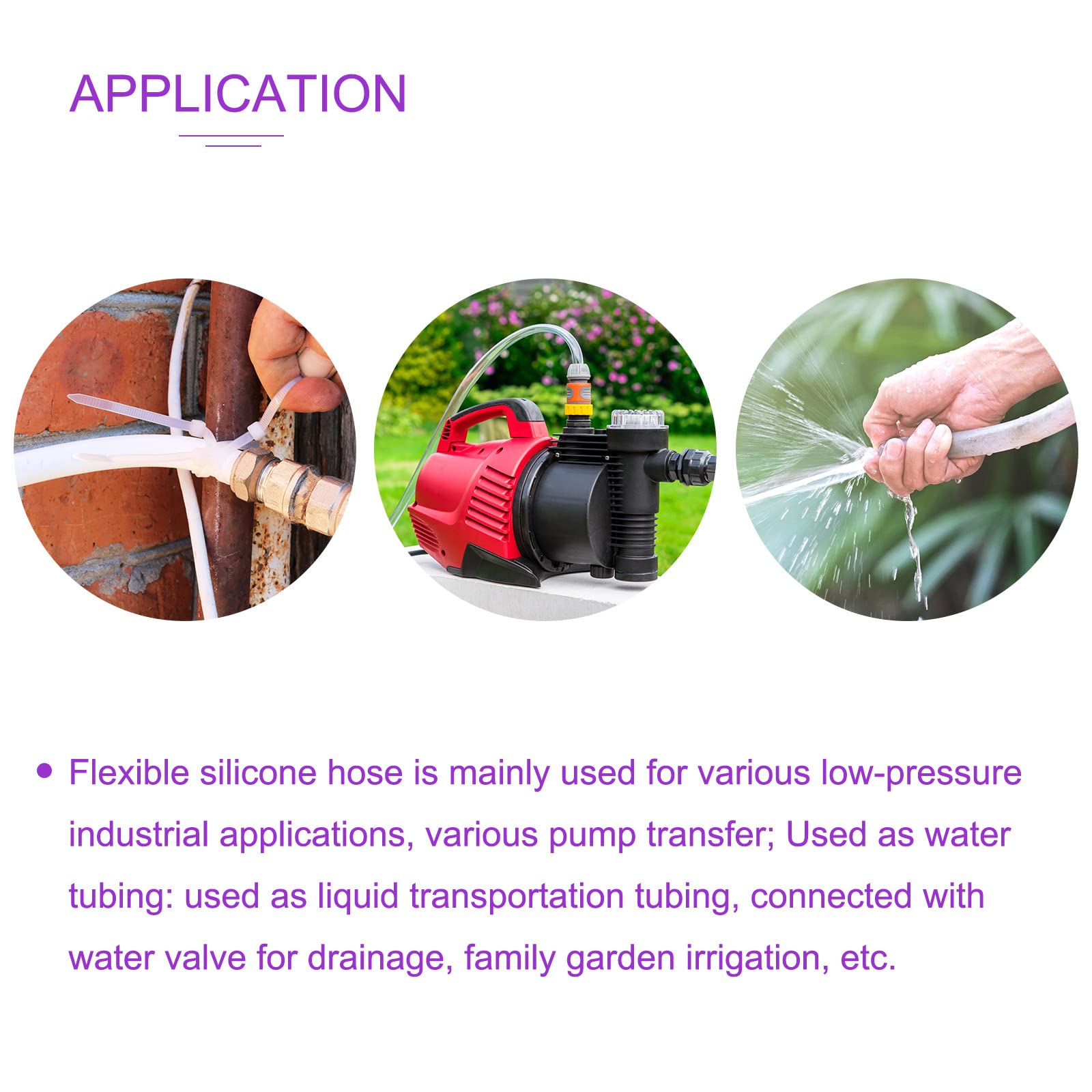 DMiotech 1/4" ID 3/8" OD 5 Feet Clear Silicone Tube, Industrial Silicone Hose, for Water Air Pump, Garden Irrigation