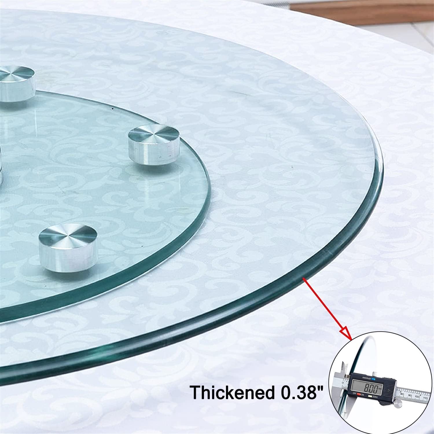 Contemporary Glass Lazy Susan Turntable - Transform Your Dining Experience - Perfect for Homes & Restaurants (Size : 23.6inch)