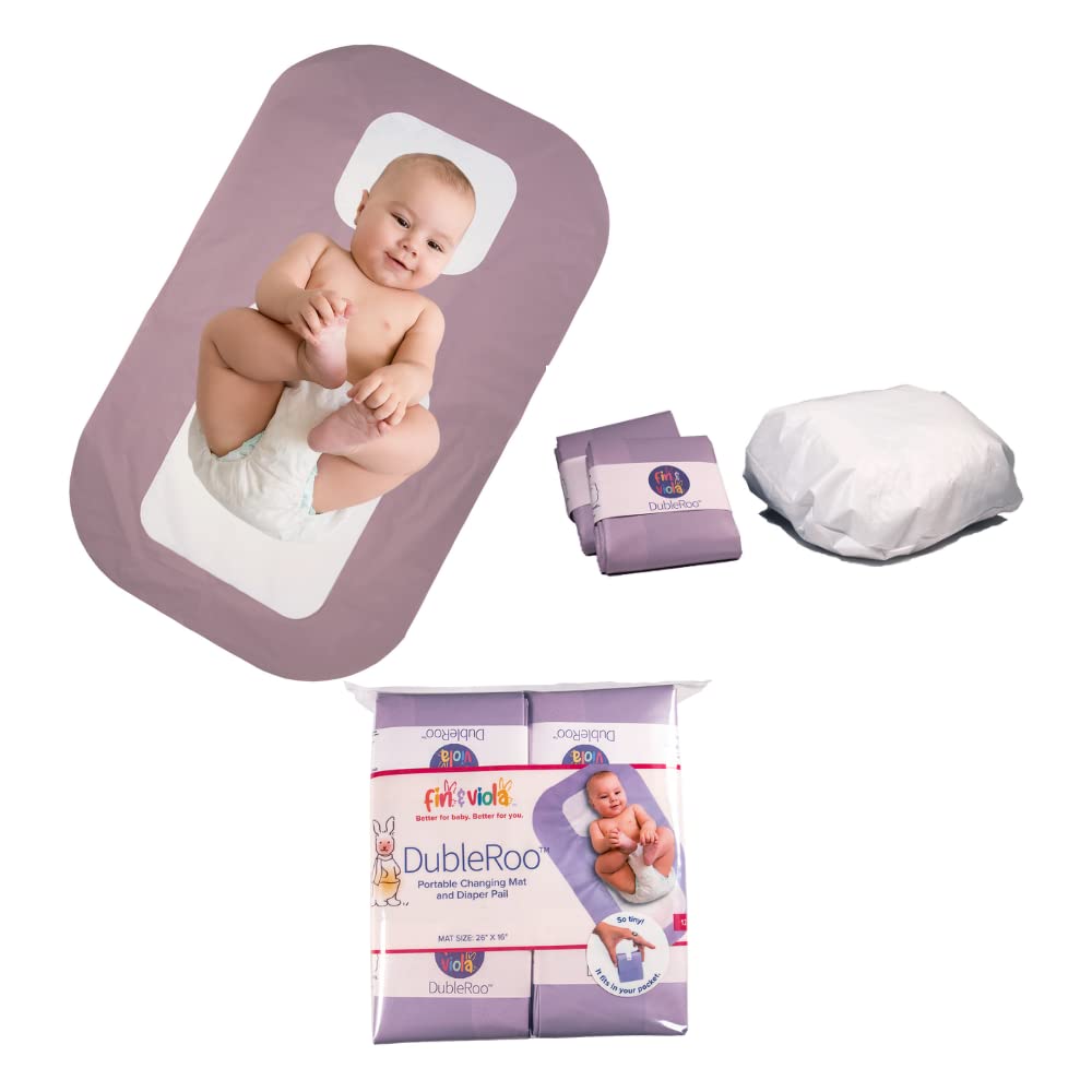 Fin & Viola DubleRoo - 2 in 1 Portable Diaper Changing Pad for Baby - Waterproof Baby Changing Pads for Travel and Changing Table Pads - 16 x 26 (12-Count)