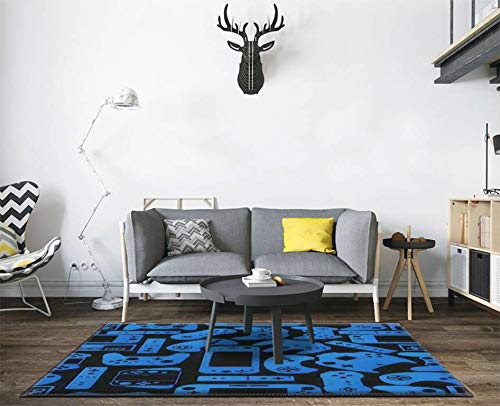 Home Area Runner Rug Pad Video Game Controller Background Gadgets Seamless Pattern Thickened Non Slip Mats Doormat Entry Rug Floor Carpet for Living Room Indoor Outdoor Throw Rugs