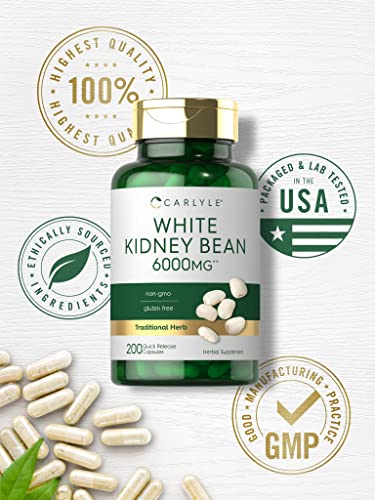 Carlyle White Kidney Bean | 6000mg | 200 Count | Non-GMO & Gluten Free Extract