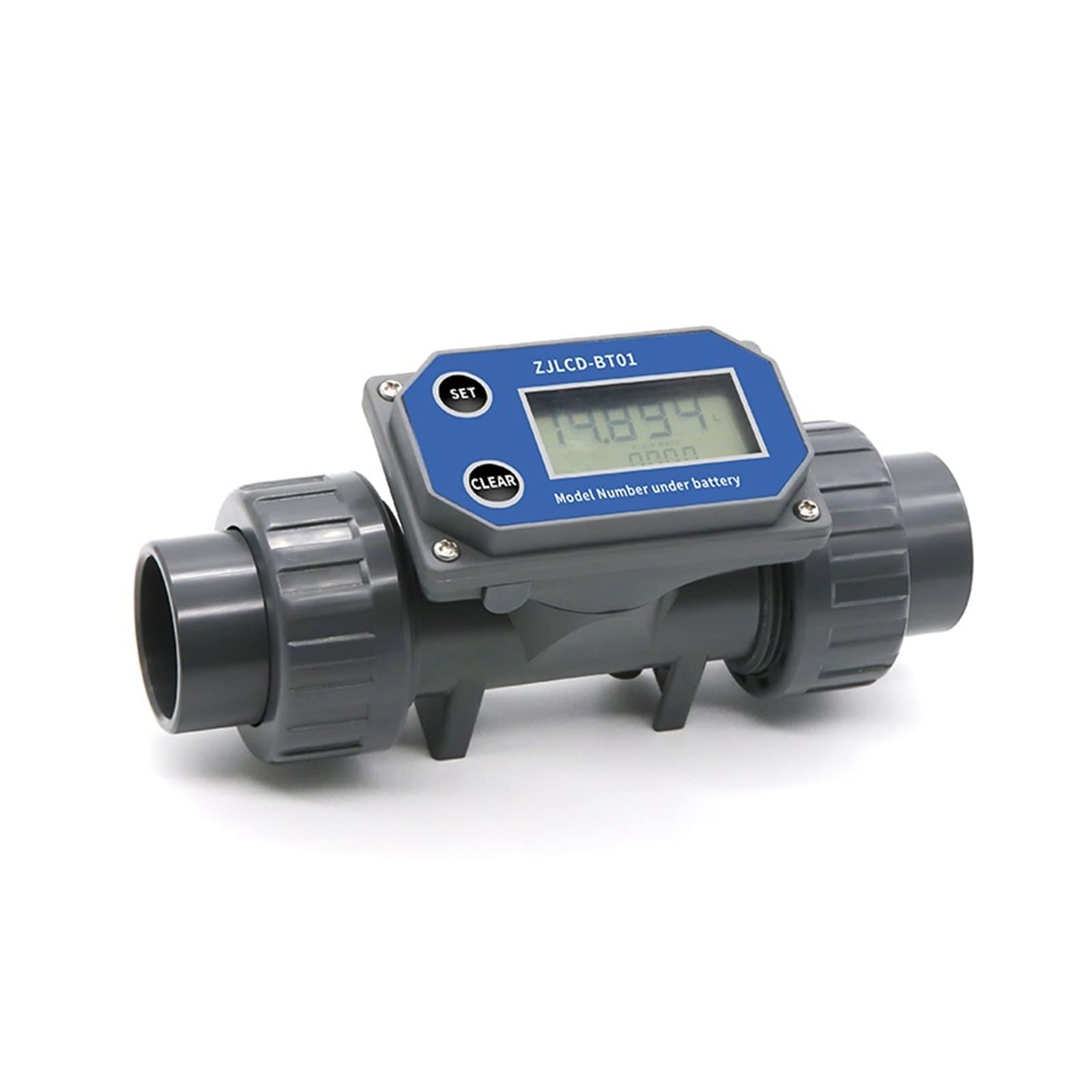 DN25-80 Turbine Flow Meter Electronic LCD Digital Display Flowmeter PVC Pipe Liquid Water for Farm/Garden Irrigation (Size : DN50, Color : with Cable)