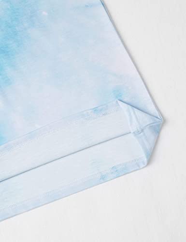 Remidoo Women's Short Sleeve Sun and Moon Print Tie Dye T Shirt Top Casual Tees Loose Blouse Blue Medium