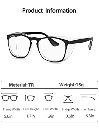 Feaglo Safety Glasses, Anti Fog Safety Goggles for Women Men, Blue Light Blocking with Clear Lens, 4Pack Stylish Eye Protection Glasses with side Shield