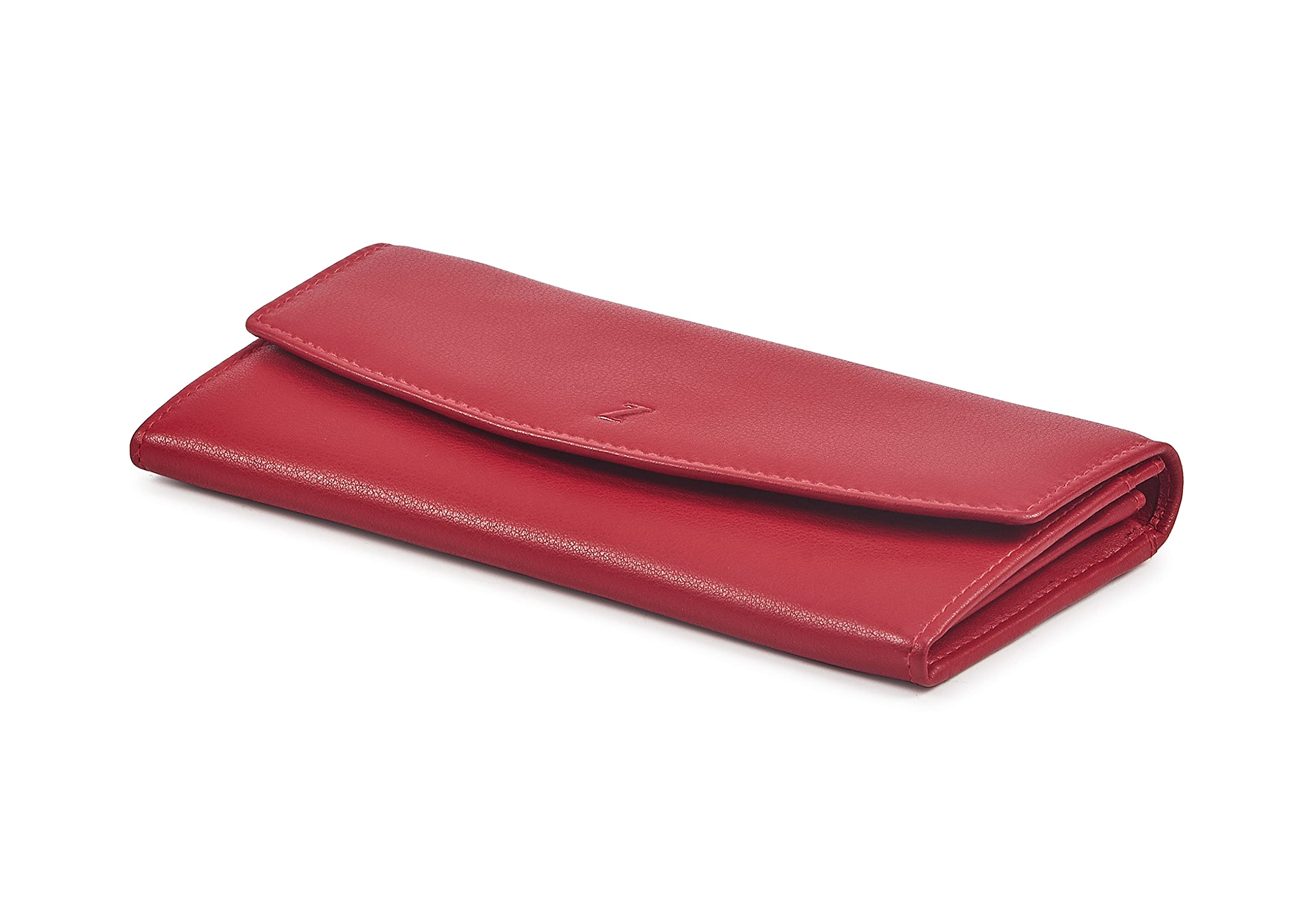 Zinda Genuine Leathers Women’s Wallet Purse Flap Over RFID Protection (Crimson)