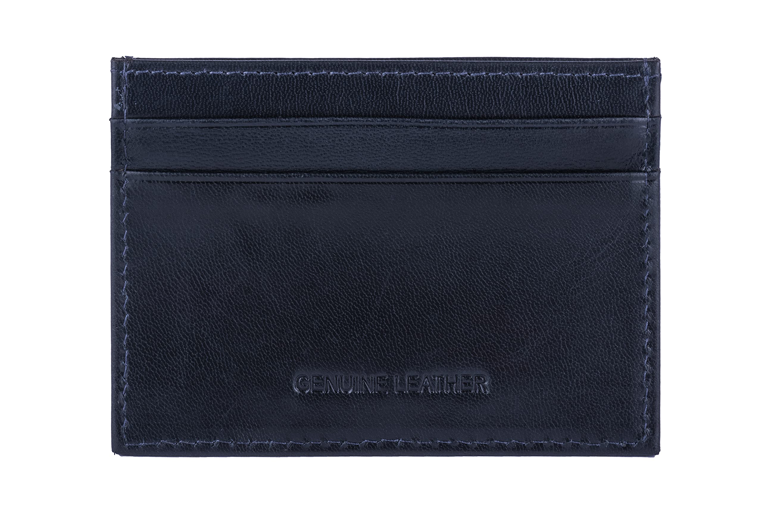 Zinda Genuine Leathers Card Holder Slim Wallet RFID Protection Unisex (Navy)
