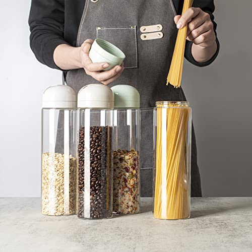 YUPHOO Spaghetti Container Storage 2 Packed Glass Pasta Jars Straw Holder Noodle Storage Containers for Pantry Counter with Lid