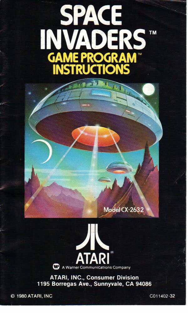 Space Invaders Atari 2600 Instruction Booklet (Atari 2600 Manual ONLY - NO GAME) Pamphlet - NO GAME INCLUDED