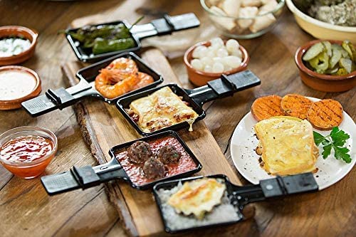 Kosmosta Non-Stick Coated Mini Grill Cheese Pan Melting Accessories for Raclettes Replacement trays Raclette Dishes Mini raclette pans, Square Shape(8PCS)