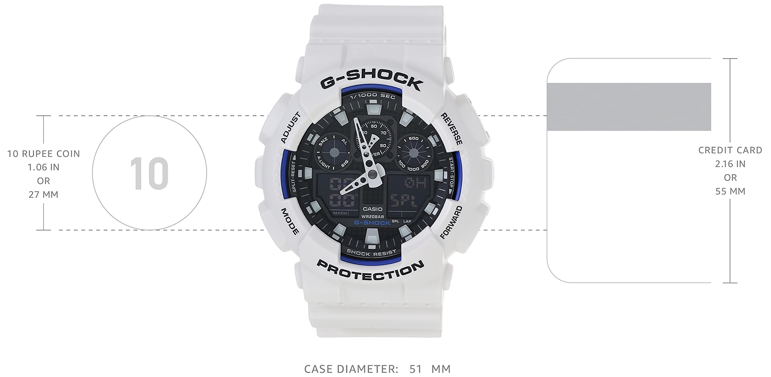 Casio Men's G-Shock GA100B-7A White Resin Quartz Watch