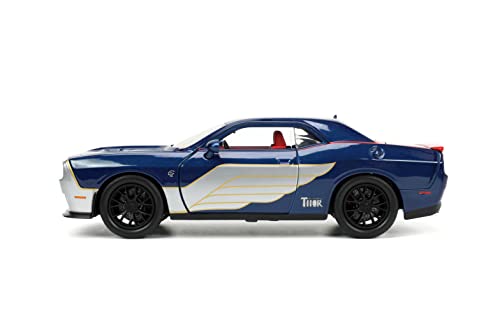 Jada Toys Marvel 2015 Dodge Challenger SRT Hellcat Die-cast Car w/ 2.75" Thor Figure, Toys for Kids and Adults