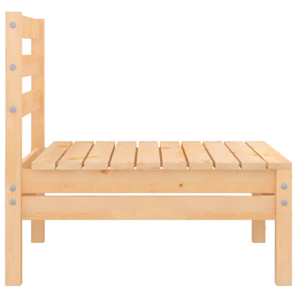 vidaXL Scandinavian Style Patio Middle Sofa Made from Solid Pinewood in Brown Finish, Easy to Assemble, Modular Design for Flexibility in Outdoor Arrangement, Product Weight: 14.66 Pounds