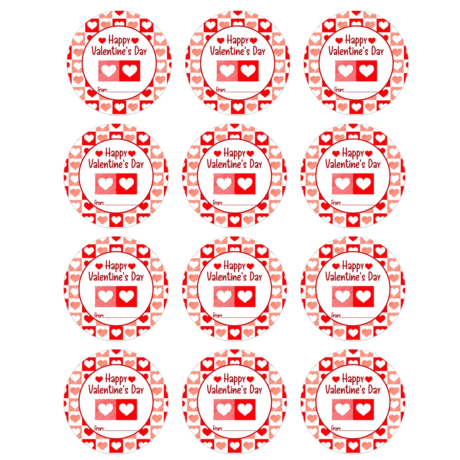 FaCraft Happy Valentine's Day Stickers Valentines Day Gift Tags Stickers Valentine to from Labels Stickers Valentines Stickers for Kids Envelopes Seal Boxes Cards Valentines Party Favor Decorations