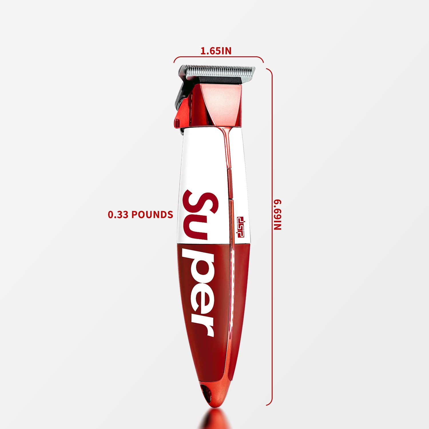 DSP® T Trimmer Hair Clippers for Men Cordless Electric Trimmers Beard and Mustache Trimmer Professional Rechargeable Hair Cutting Kit with 1-5mm Limit Combs (Red)