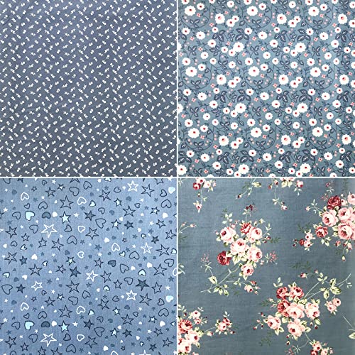 Mililanyo 8pcs 18x22inch Cotton Fabric Fat Quarters Daisy Design Fabric Bundles Floral Precut Patchwork for Quilting Sewing Crafting