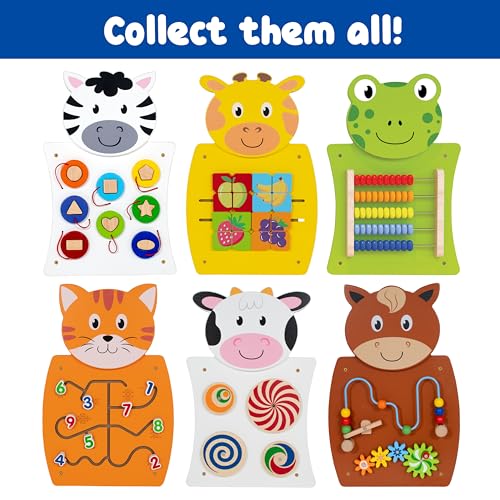 SPARK & WOW Cat Activity Wall Panel - Ages 18m+ - Montessori Sensory Wall Toy - Number Matching Activity - Busy Board - Toddler Room Décor