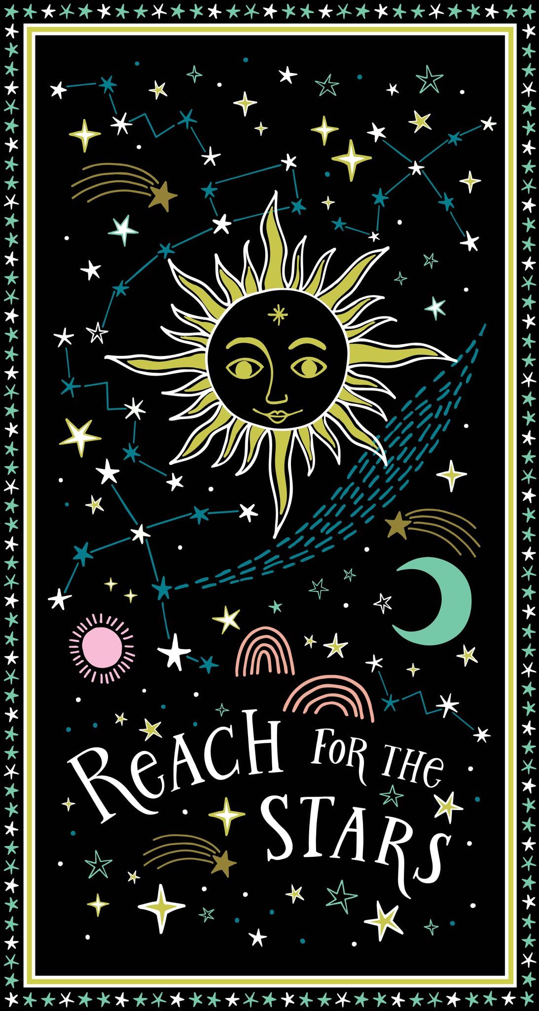 Michael Miller Reach for The Stars Panel, Black 15 Yard Bolt