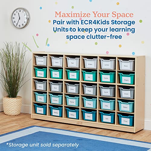 ECR4Kids Scoop Front Storage Bin, Multipurpose Organization, Contemporary, 30-Piece