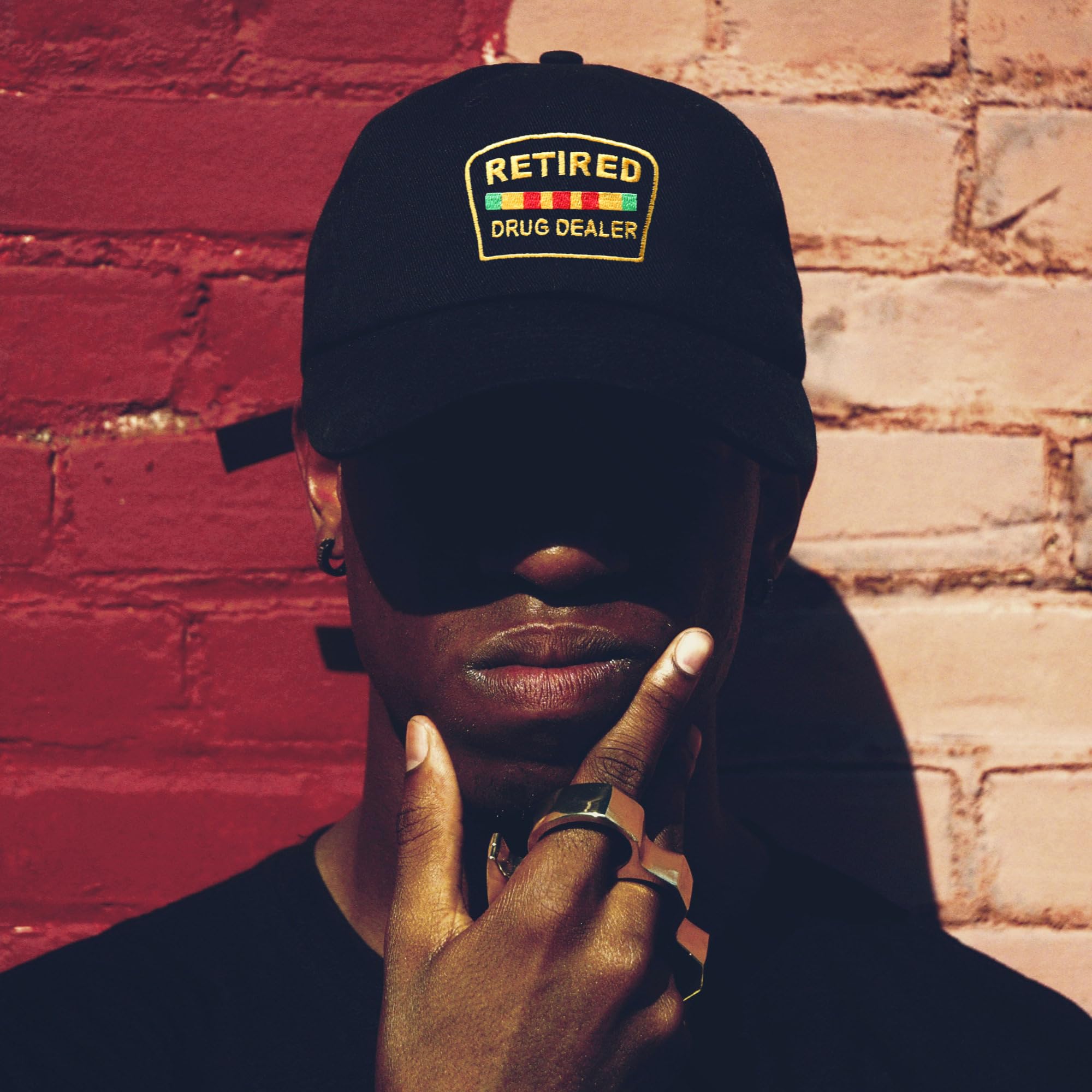 CHOK.LIDS Retired Drug Dealer Hat Dad Hat Cotton Baseball Cap Polo Style Low Profile PC101 (PC101 Black)