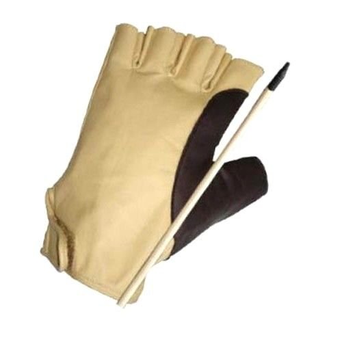 CAROL Traditional Archery Leather Bow Glove AG306 Yellow. Left Hand (Small)
