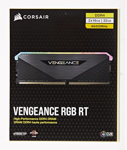 CORSAIR Vengeance RGB RT 32GB (2x16GB) DDR4 4600 (PC4-36800) C18 1.35V Desktop Memory