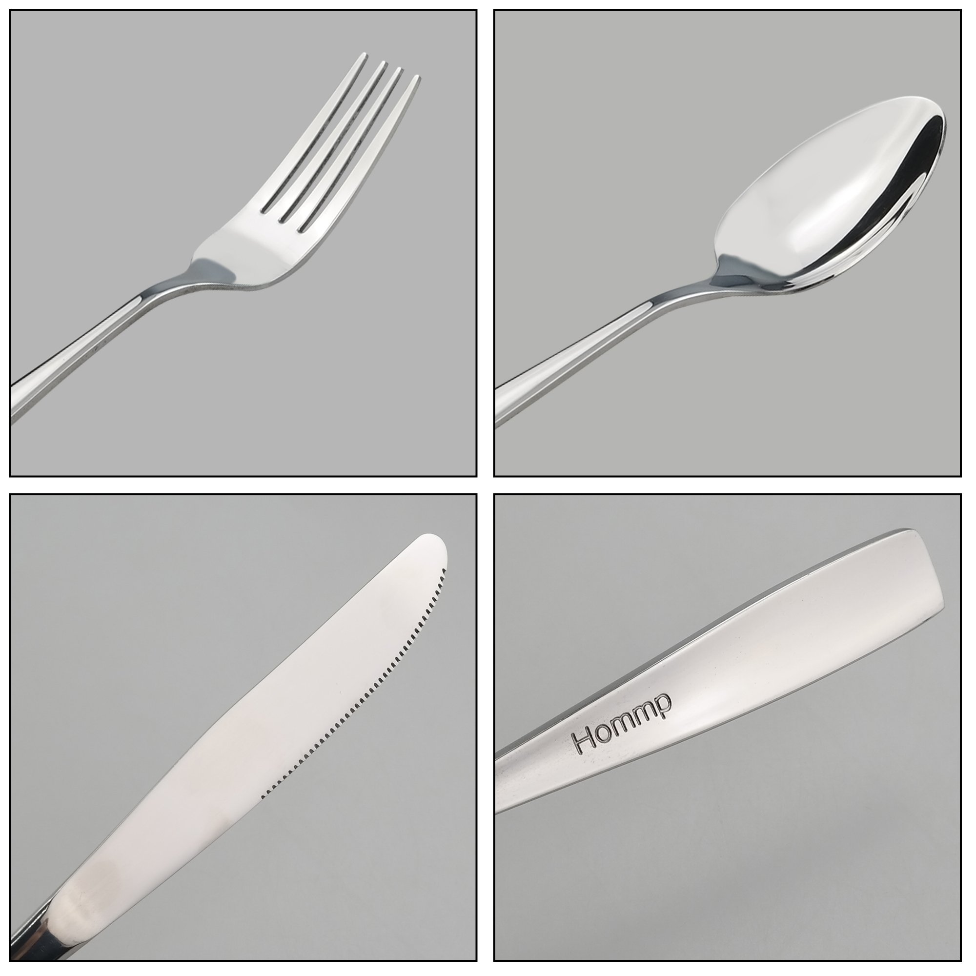 HOMMP 80-Piece Stainless Steel Flatware Set, Service for 16