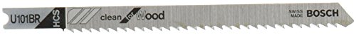 BOSCH U101BR 5-Piece 4 In. 10 TPI Reverse Pitch Clean for Wood U-shank Jig Saw Blades