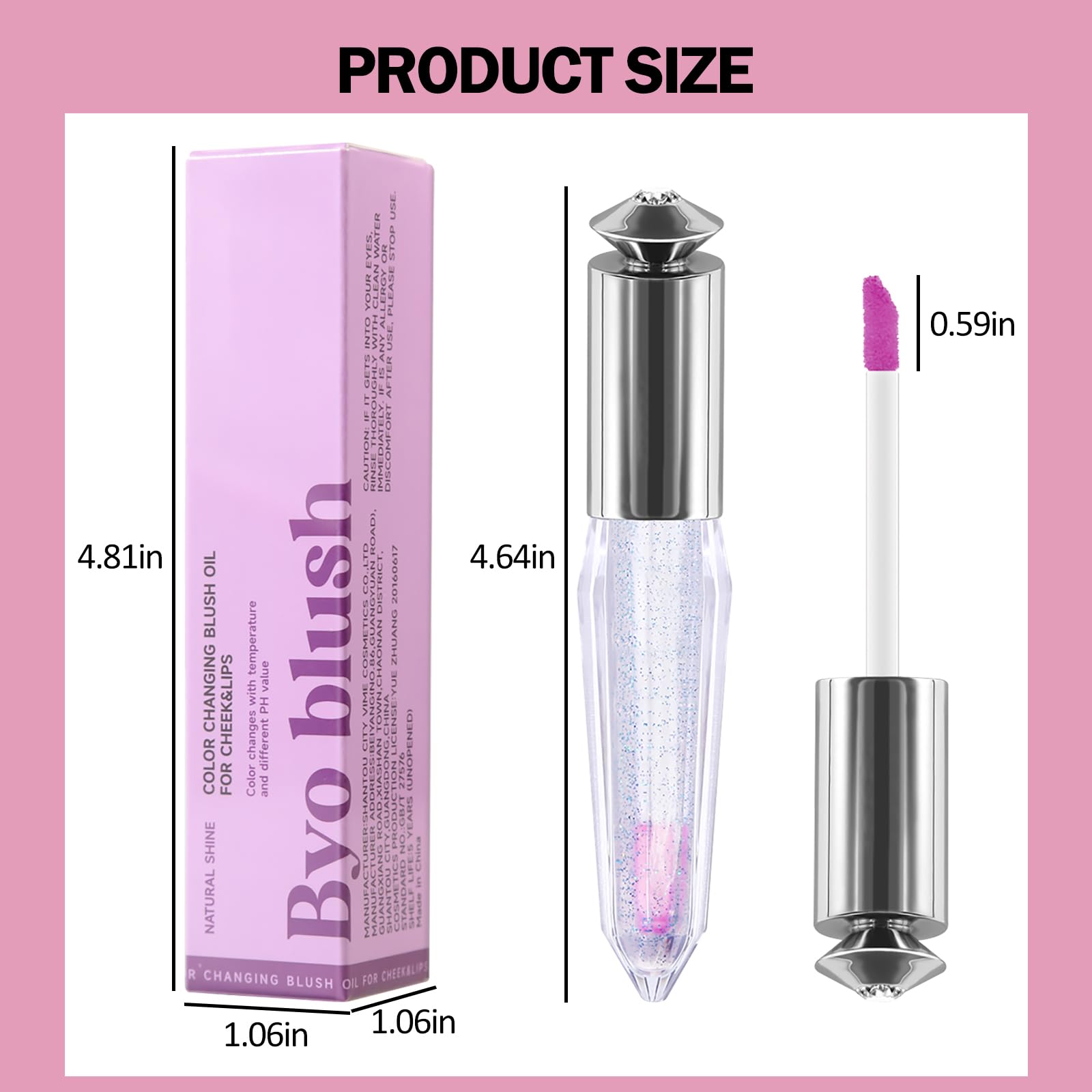 DAGEDA 2Pcs Color Changing Lip Oil, Color Change Liquid Blush,Clear Liquid Blusher Oil Waterproof Eyeshadow Moisturizing Face Blush Oil, Clear Blush for Women Face Makeup