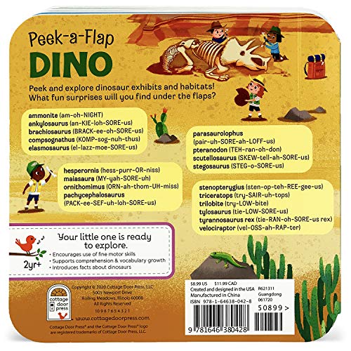 Peek-a-Flap Dino - Children's Lift-a-Flap Board Book, Gift for Little Dinosaur Lovers, Ages 2-7