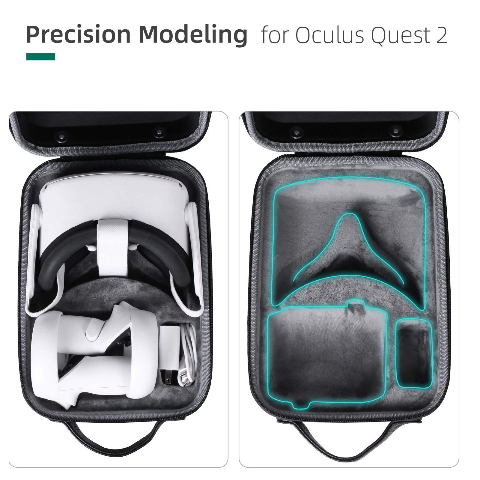 Darkhorse Hard Travel Case Storage Bag Compatible with Oculus Quest 2 VR Headset System