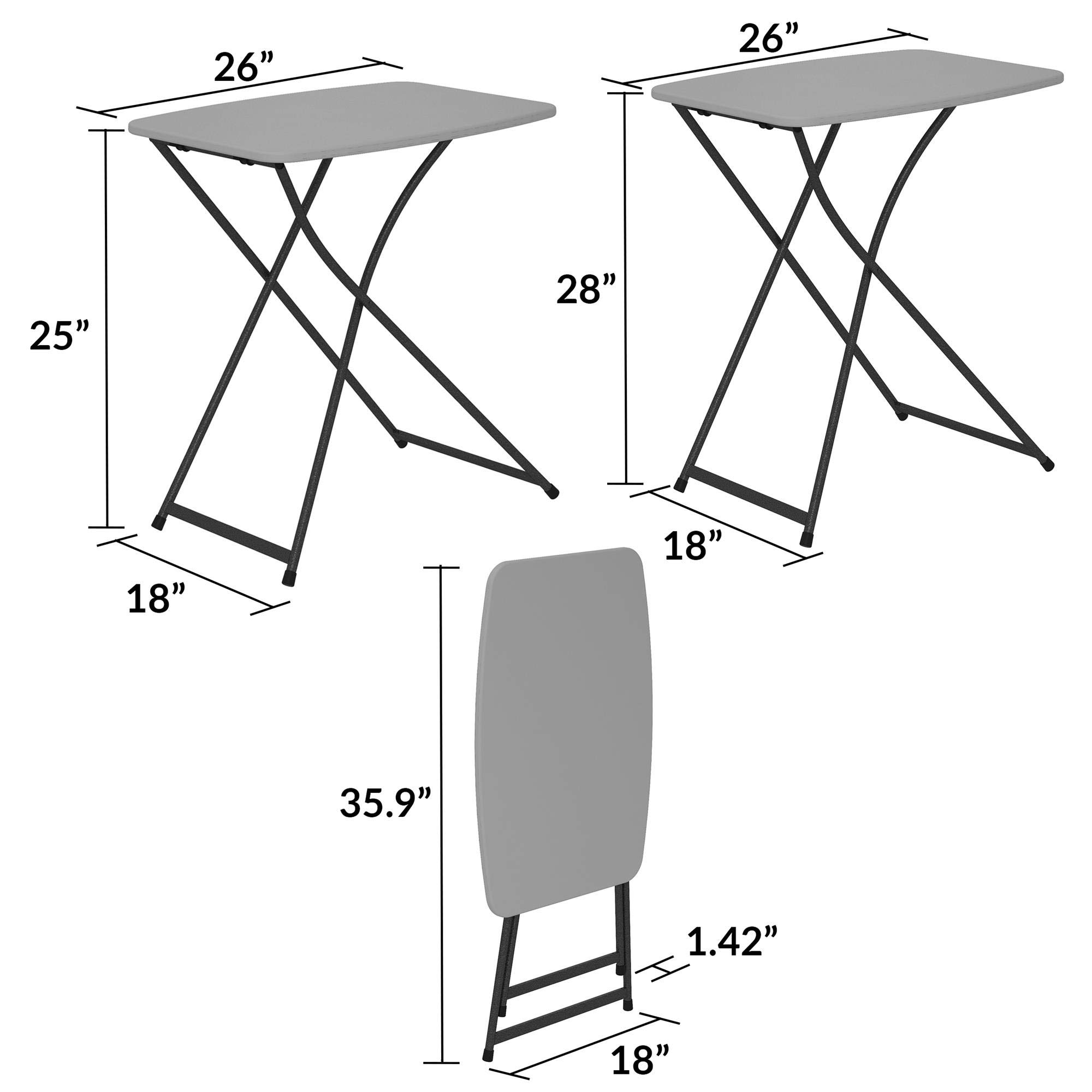 COSCO Multi-Purpose, Adjustable Height Personal Folding Activity Table, 1 Pack, Gray