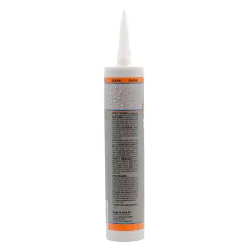 Gorilla Waterproof Caulk & Seal 100% Silicone Sealant, 10oz Cartridge, Clear (Pack of 1)