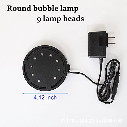 Gouccpu 9 LED Beads Submersible Fish Tank Bubble Light Air Stone Aquarium Decoration Fish Tank Aquarium Accessories Bubbler Underwater Round Small Bubbles Lamp Connect to air Pump (q9)