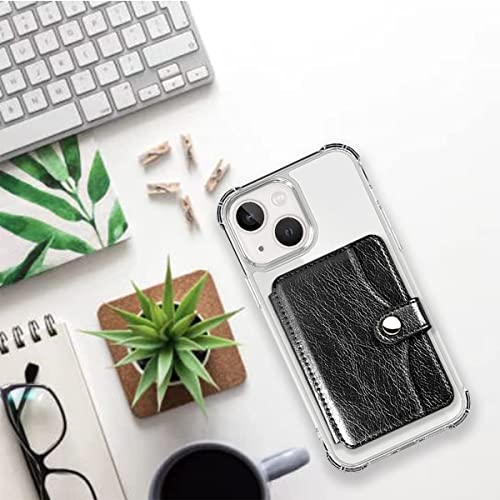 通用 Phone Wallet Stick on, Credit Card Holder for Cell Phone and Phone Card Holder Stick on for Back of Phone or Phone Case (Black)