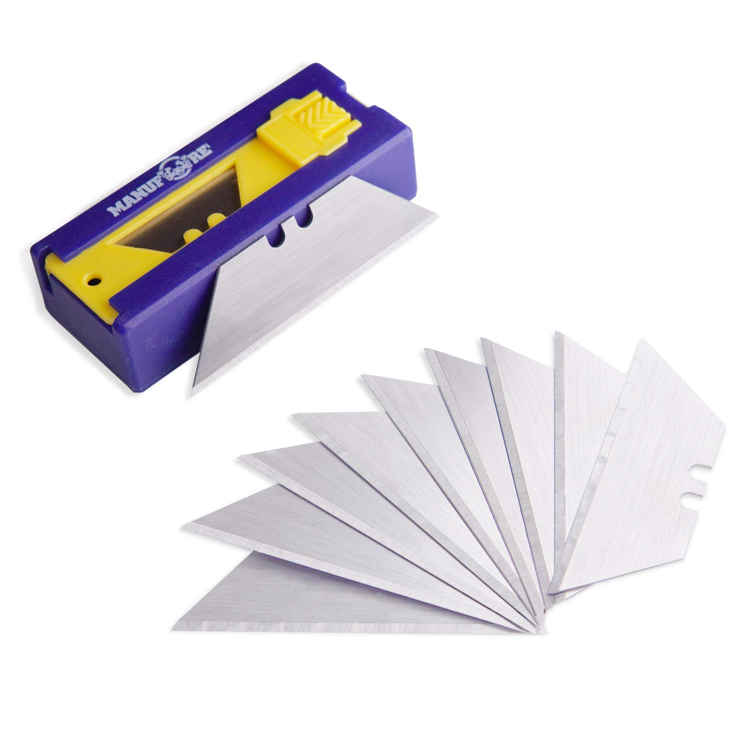 MANUFORE Utility Knife Blades Dispenser Heavy Duty Blades SK5 Steel 40 pack