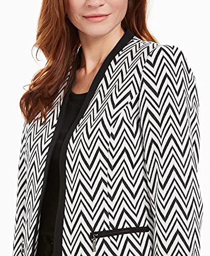 Kasper Women's Zig ZAG Knit Fly Away Jacket, Black Multi, 16