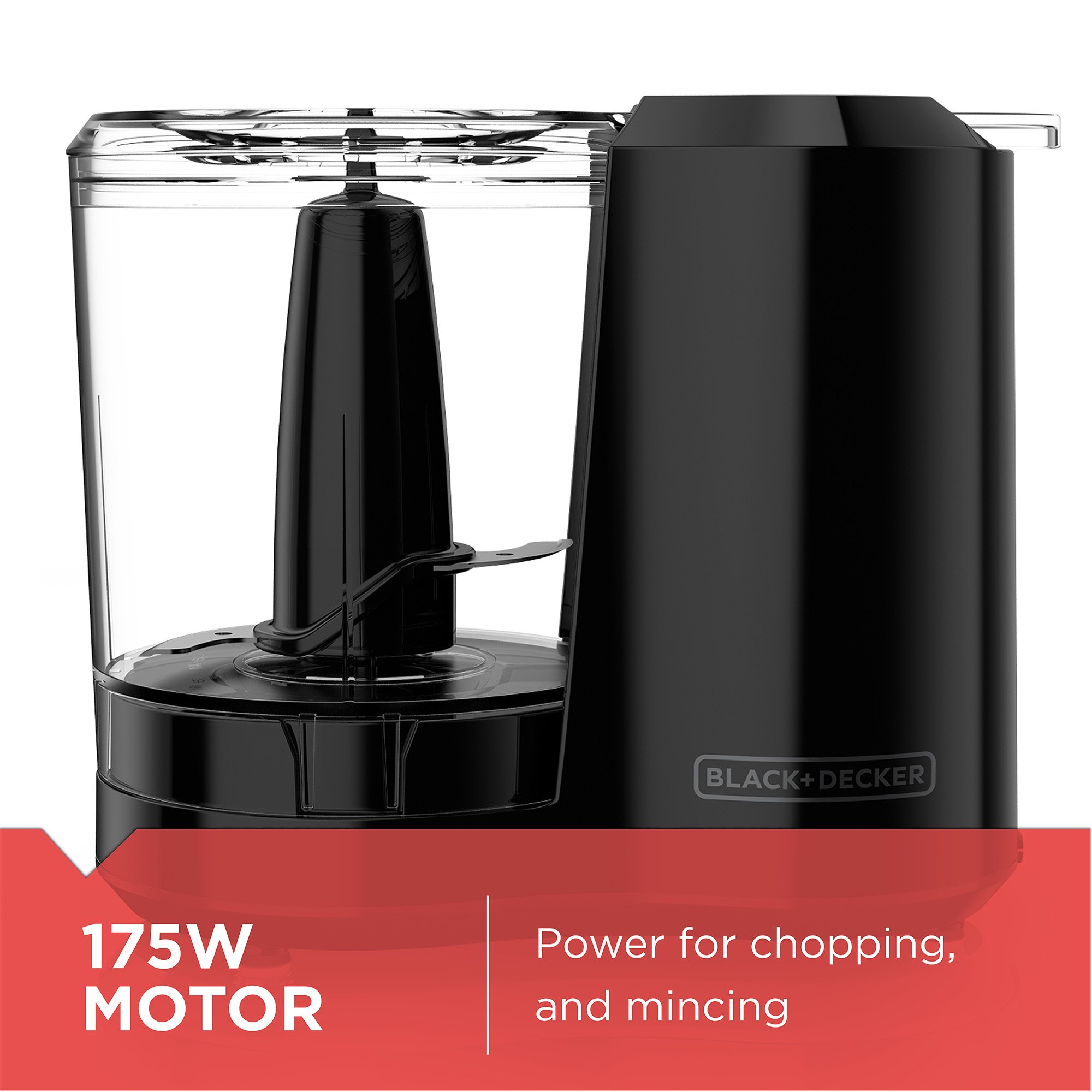 BLACK+DECKER 3-Cup Electric Food Chopper, HC300B, One Touch Pulse, 175W Motor, Stay-Sharp Blade, Dishwasher Safe