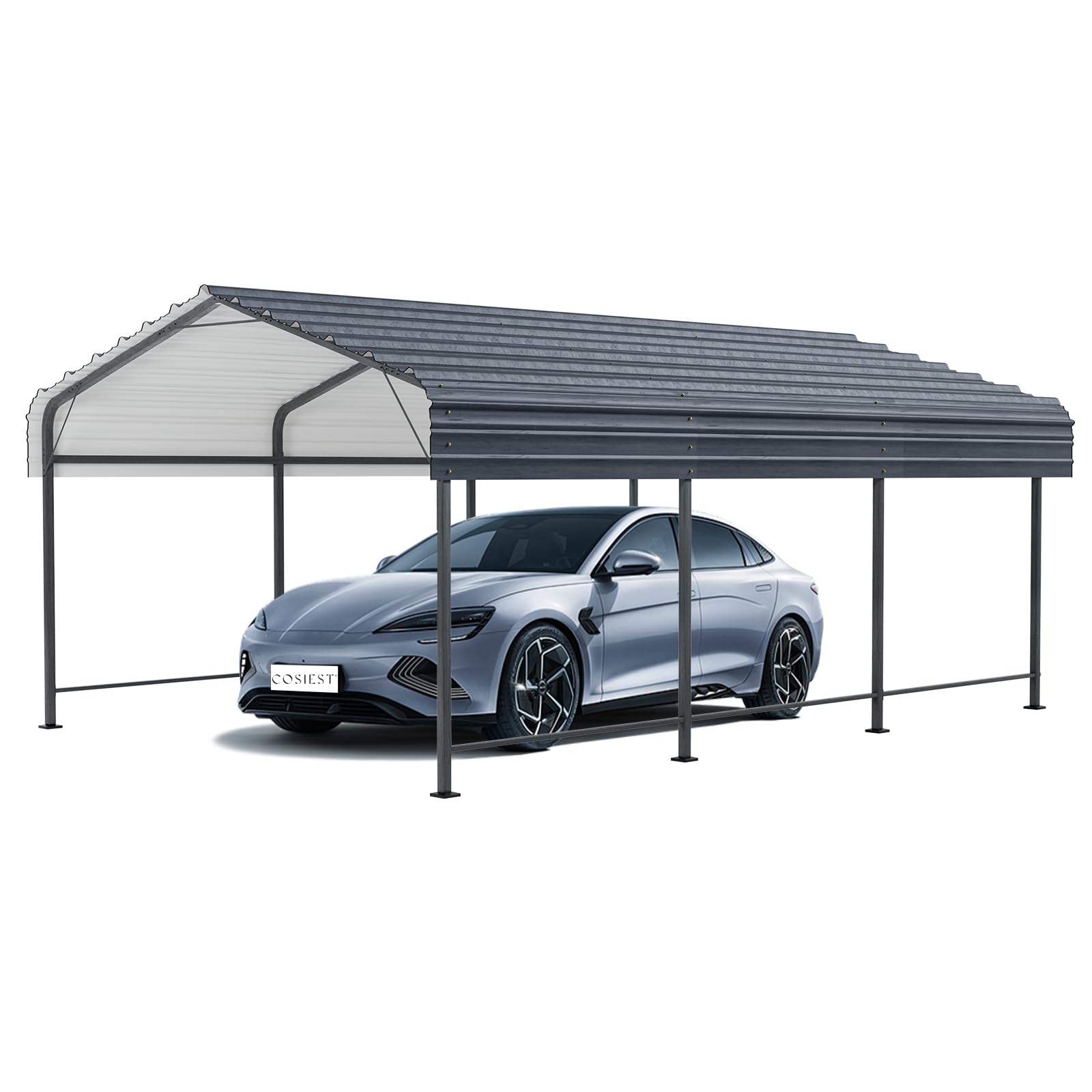 COSIEST 10' × 10' Carport, Outdoor Garage Car Shelter