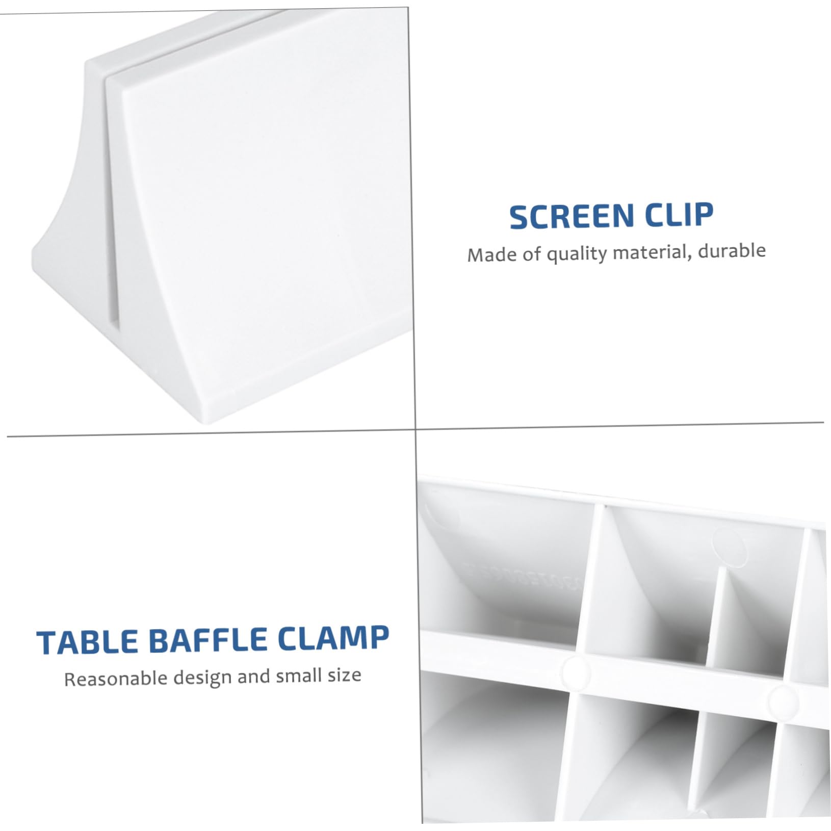 Ciieeo 4pcs Screen Clip Desk Privacy Panel Clip Braces Office Table Metal Glass partition clamp Desk partition clamp Desk Divider Support Clip Desk Hutch White Desktop Plastic Panel clamp