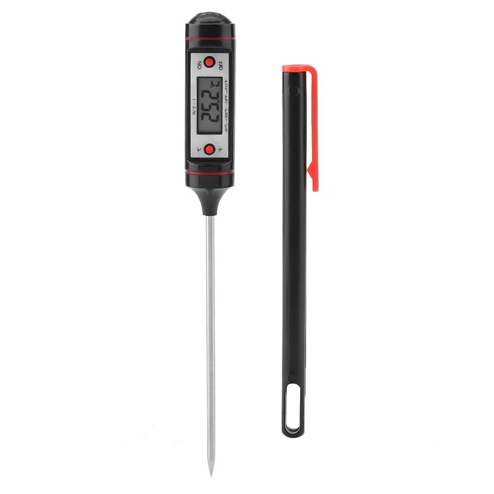 Digital Meat Thermometer, Akozon WT-1 Instant Read Digital Thermometer Probe Electronic Kitchen BBQ Food Meat Temperature Gauge Tester for Grilling BBQ Smoker Chefs