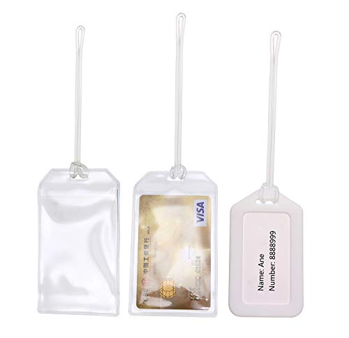 Mini Skater 6 Inch Premium Clear Plastic Travel Luggage Name Tag Loop Straps/Loops for Luggage Bag ID Tag,50Pcs