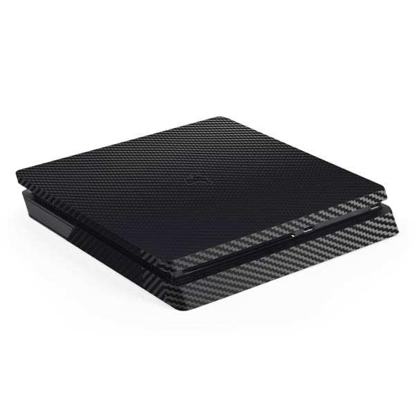 Skinit Decal Gaming Skin Compatible with PS4 Slim - Black Carbon Fiber Specialty Texture Material Design