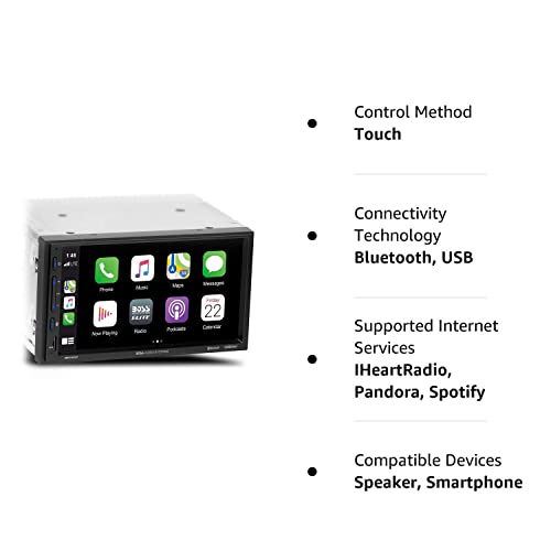 BOSS Audio Systems Elite BE7ACP Car Multimedia Player with Apple CarPlay Android Auto - 7 Inch LCD Capacitive Touchscreen, Double Din, Bluetooth (Renewed)