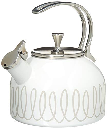 Kate Spade New York 886301 Charlotte Street Gray Metal Kettle, Grey, 2.5 qt (2.4 L)